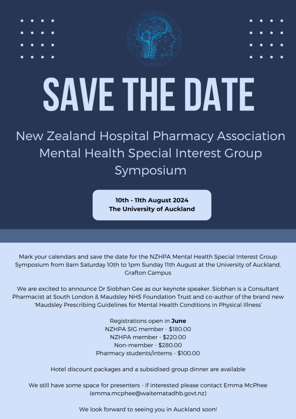 Upcoming Events » New Zealand Hospital Pharmacy Association Incorporated